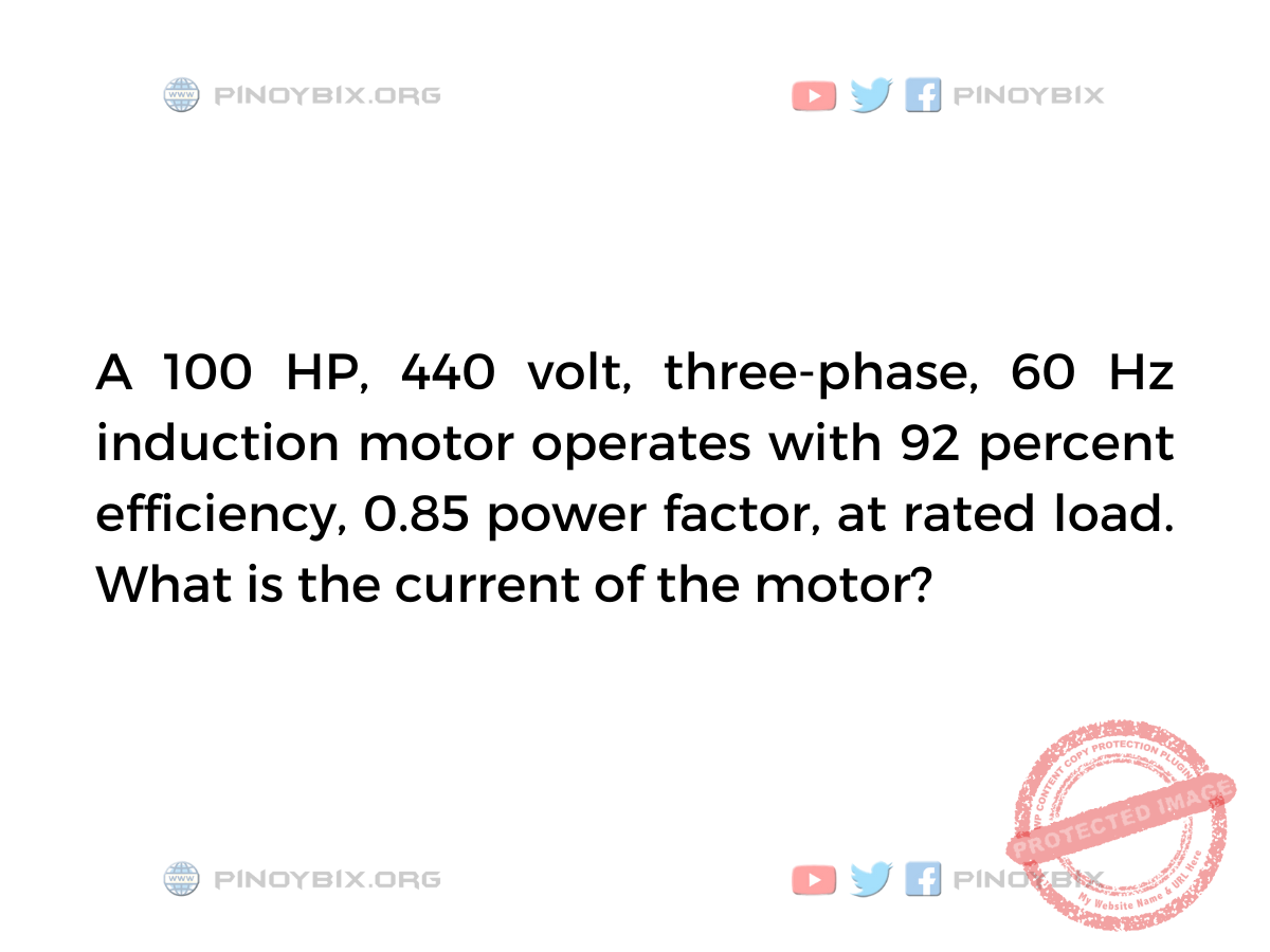 Solution: What is the current of the motor?