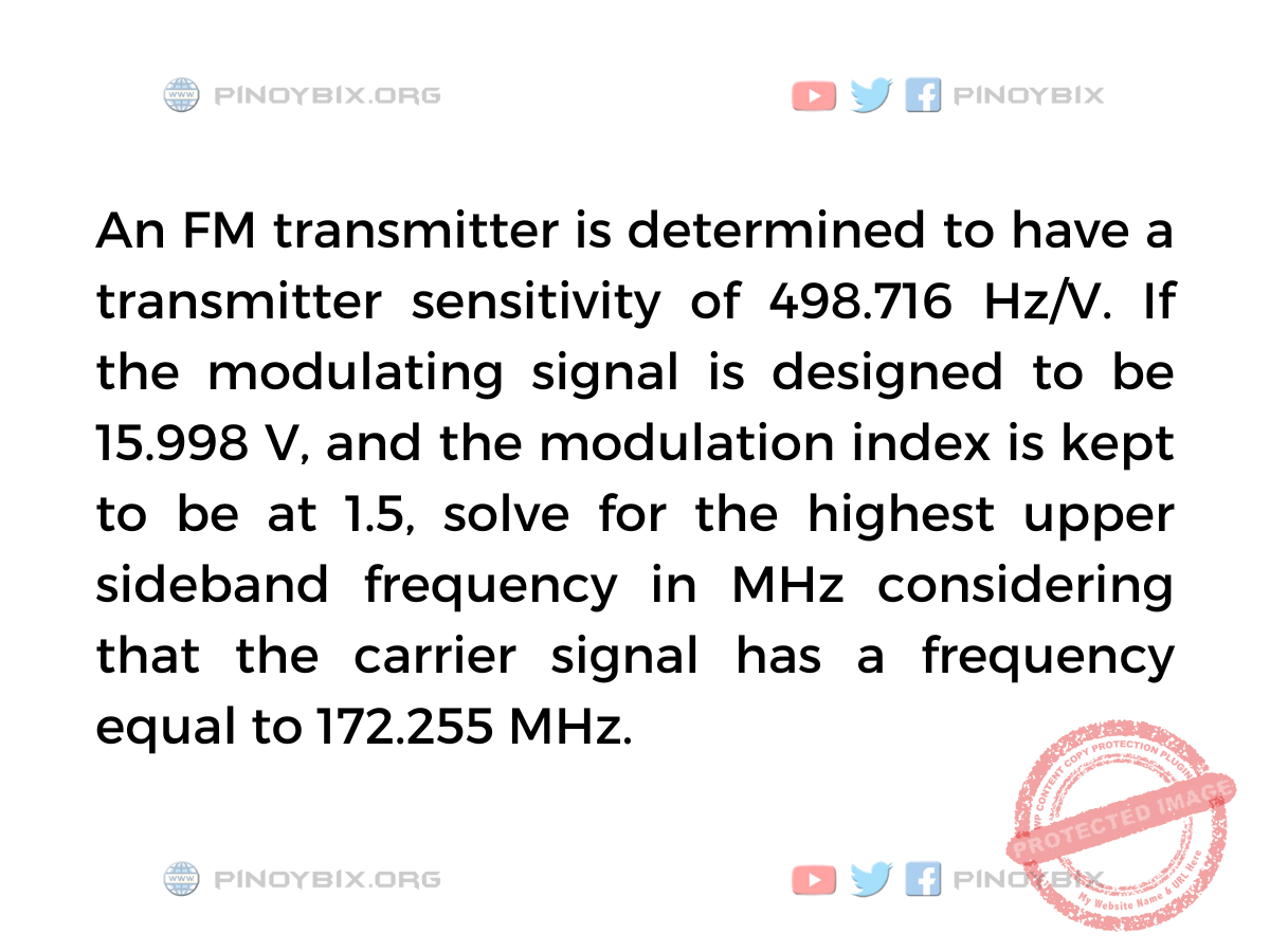Solution Solve For The Highest Upper Sideband Frequency In MHz Solution Solve For The Highest Upper Sideband Frequency In MHz