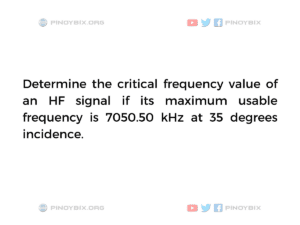 Solution: Determine the critical frequency value of an HF signal