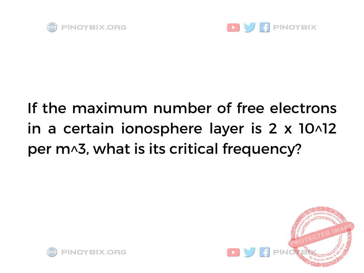 Solution: What is its critical frequency?