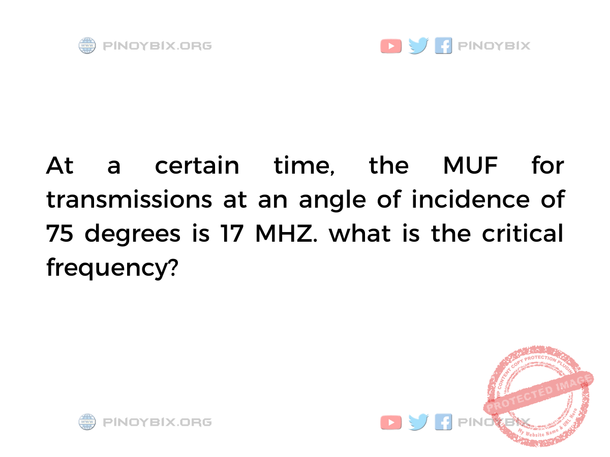 Solution: What is the critical frequency?